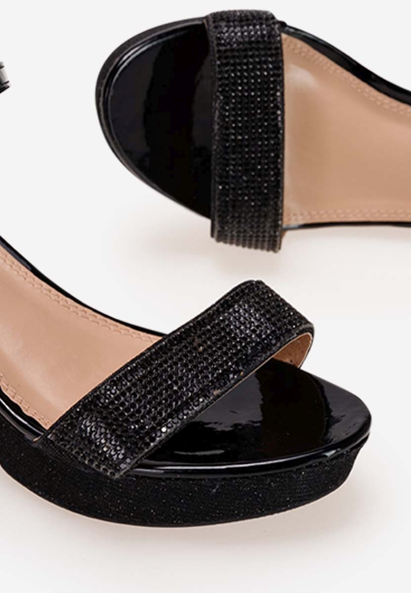 Πέδιλα με χοντρο τακουνι Timorra Μαύρα Zapatos