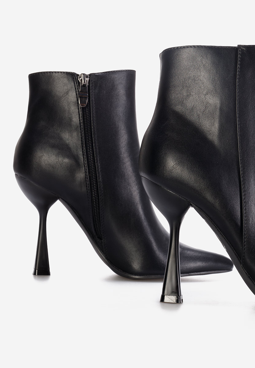 Μποτάκια με λεπτο τακουνι Finana Μαύρα Zapatos