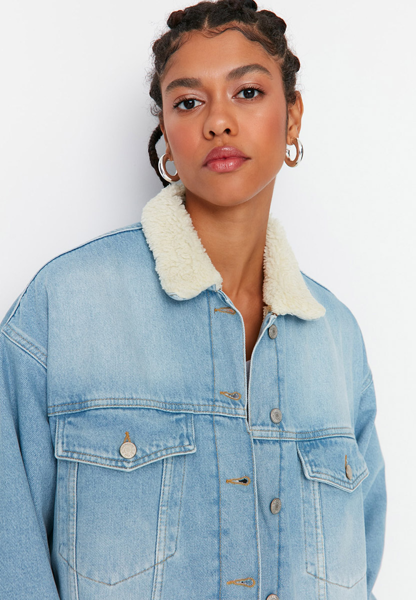 Τζιν μπουφάν μπλε Timothea Zapatos