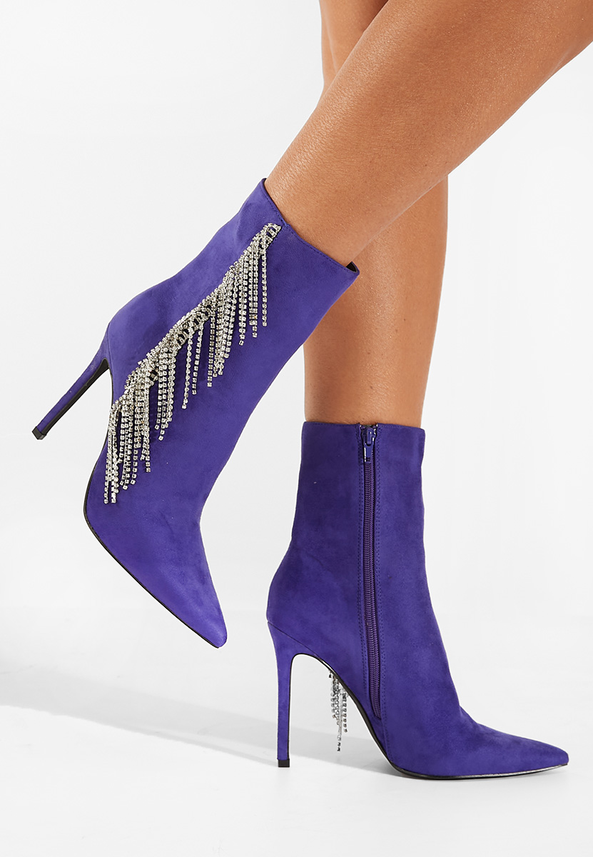 Μποτάκια με λεπτο τακουνι μωβ Viedma Zapatos
