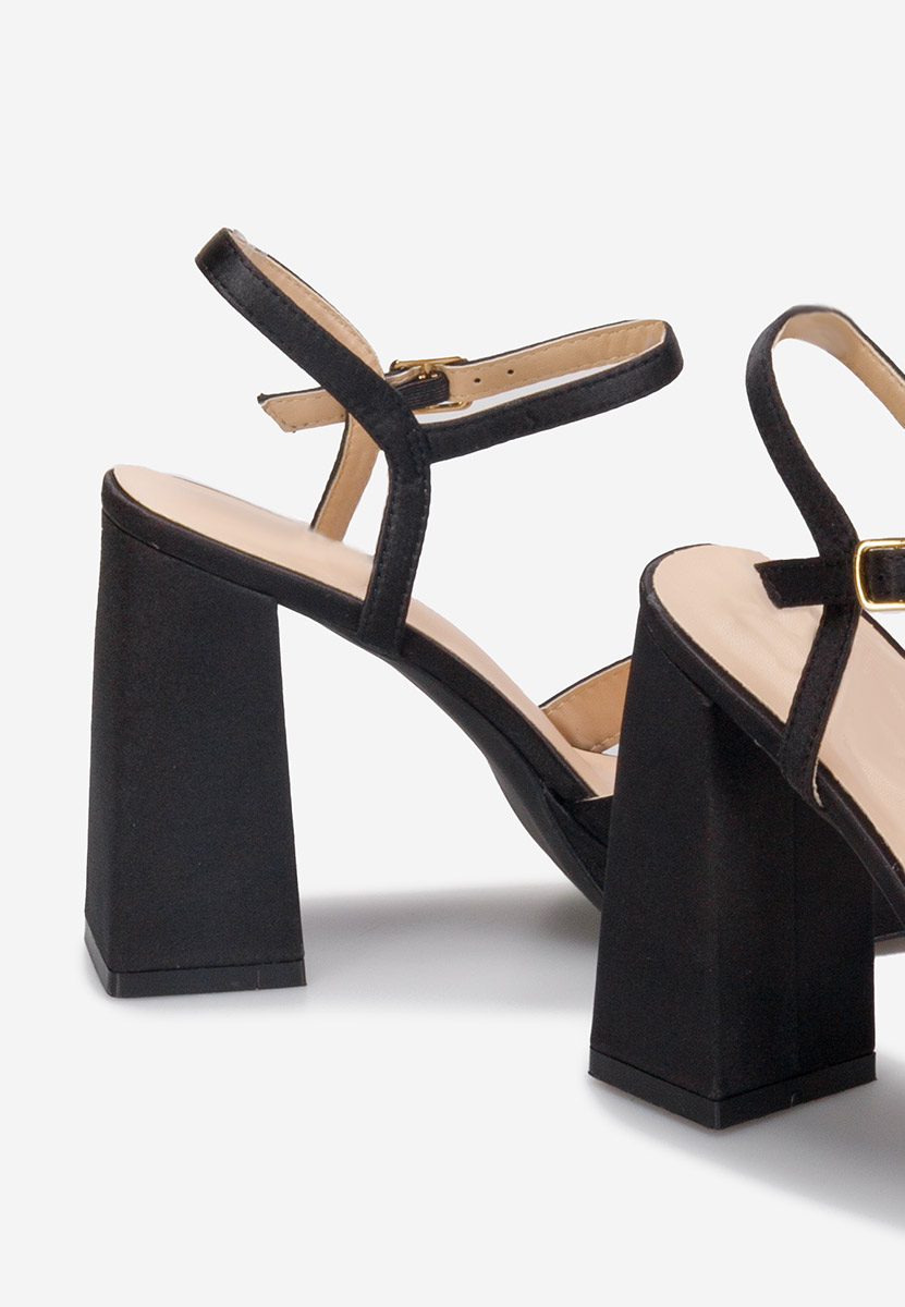 Πέδιλα με χοντρο τακουνι Aida Μαύρα Zapatos