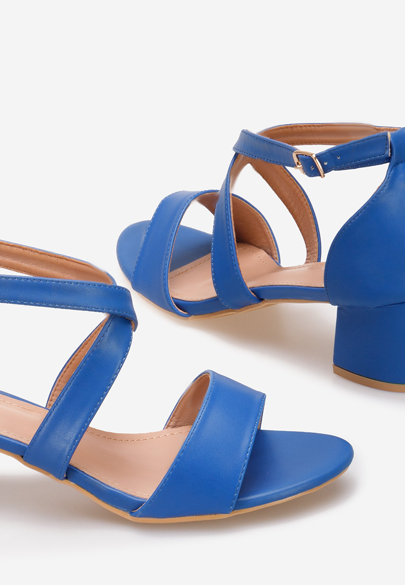 Πέδιλα με χοντρο τακουνι Kolina μπλε Zapatos