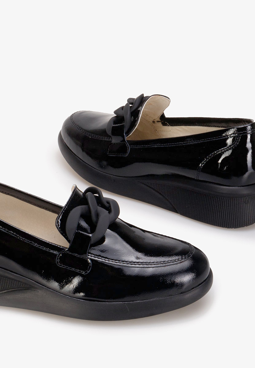 Δερμάτινα μοκασινια γυναικεια Leslie V2 μαύρα Zapatos