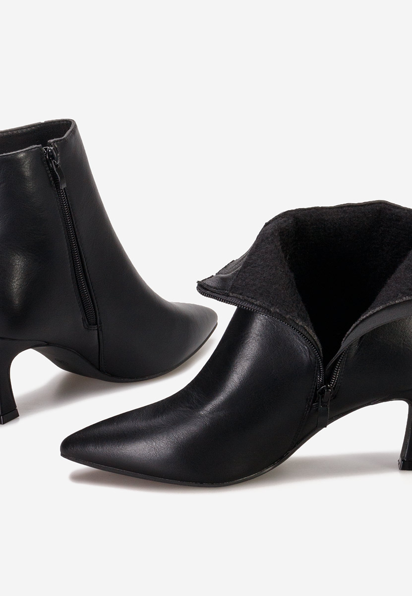 Μποτάκια με λεπτο τακουνι Kaina Μαύρα Zapatos