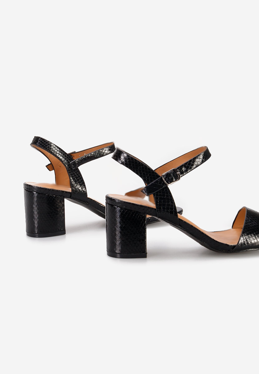 Πέδιλα με χοντρο τακουνι Throna Μαύρα Zapatos