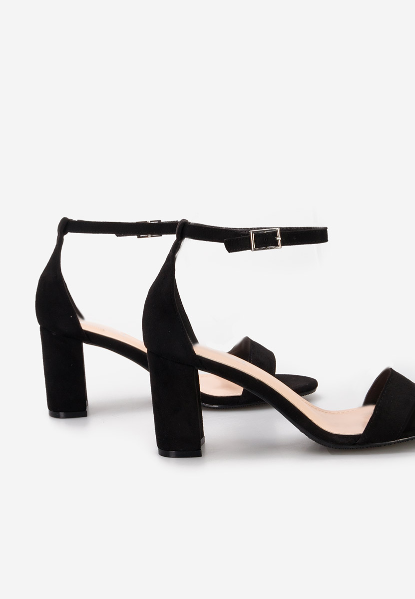 Πέδιλα με χοντρο τακουνι Dulinia Μαύρα Zapatos