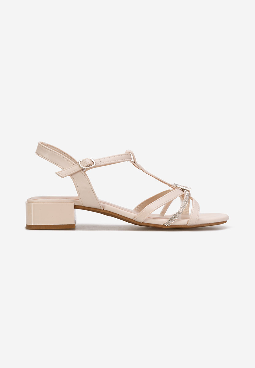 Πεδιλα με χαμηλο τακουνι Sabina μπεζ Zapatos