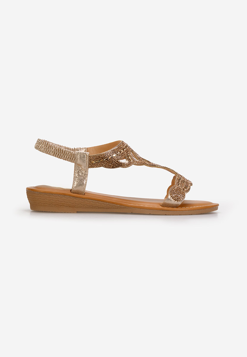 Πεδιλα γυναικεια φλατ Tirenia χρυσο Zapatos