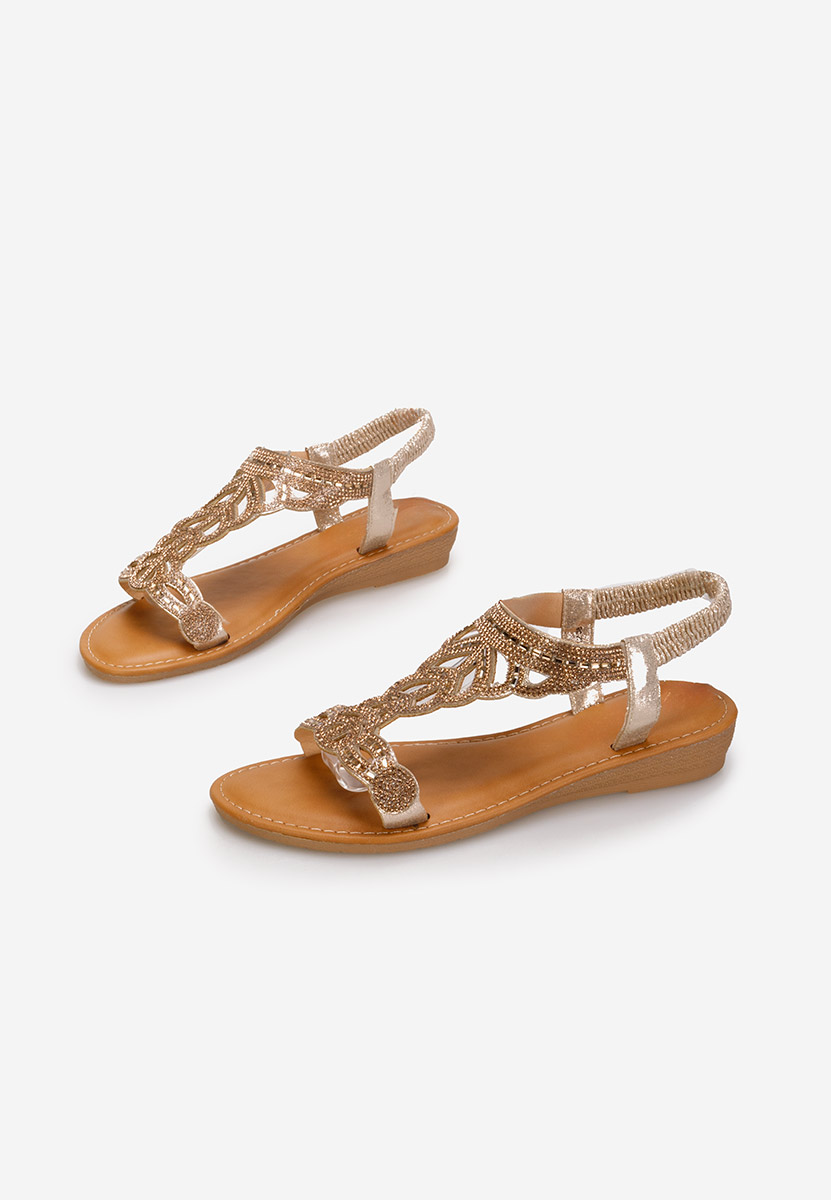 Πεδιλα γυναικεια φλατ Tirenia χρυσο Zapatos