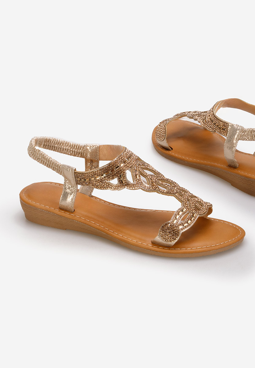 Πεδιλα γυναικεια φλατ Tirenia χρυσο Zapatos