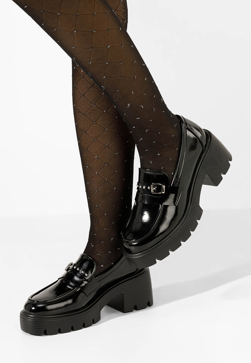 Loafers γυναικεια με τακουνι Carlyn μαύρα Zapatos