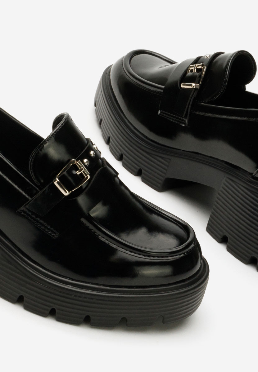 Loafers γυναικεια με τακουνι Carlyn μαύρα Zapatos