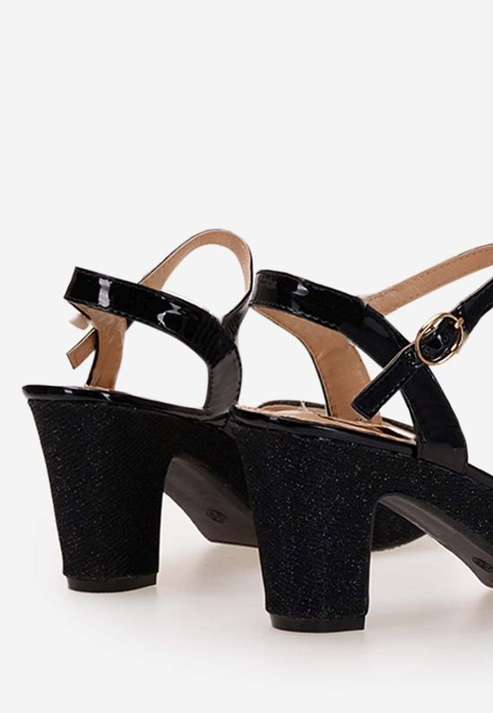 Πέδιλα με χοντρο τακουνι Timorra Μαύρα Zapatos