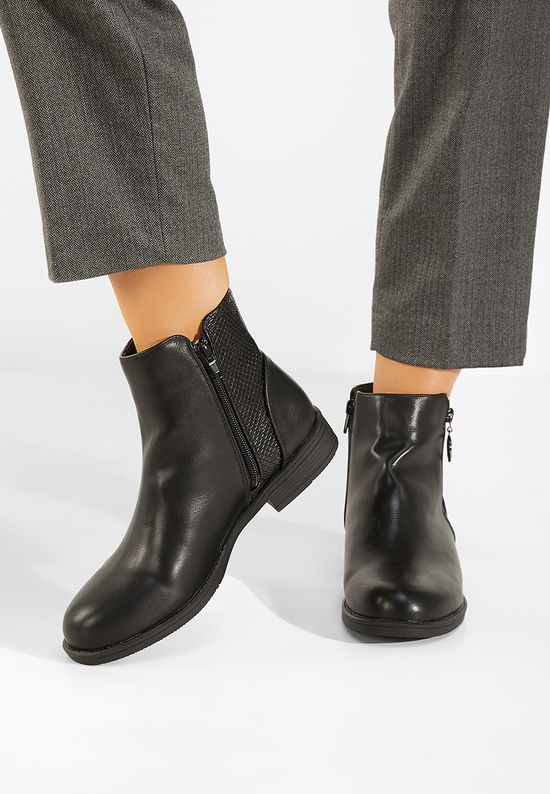 Γυναικεία μποτάκια Μαύρα Derena Zapatos