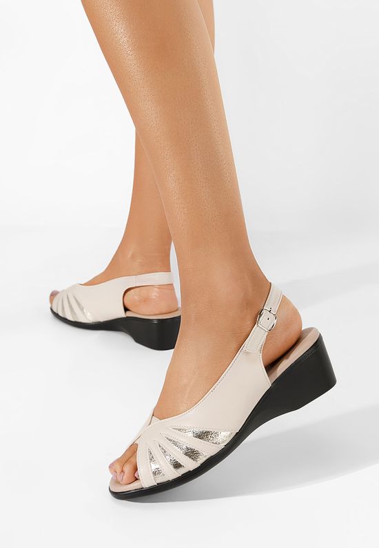 Πεδιλα με χαμηλο τακουνι Marelia χρυσο Zapatos