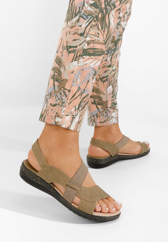 Πεδιλα γυναικεια φλατ Tobia Χακι Zapatos
