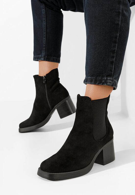 Μποτάκια με χοντρό τακούνι Astroria Μαύρα Zapatos